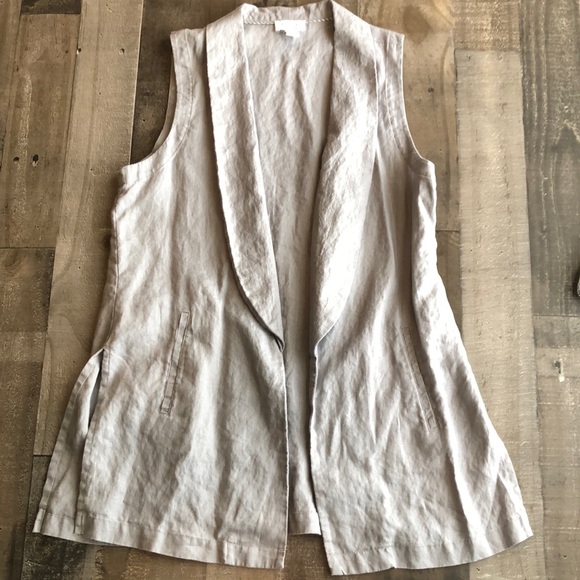 Kenar | Tops | Kenar Open Front Linen Vest | Poshmark